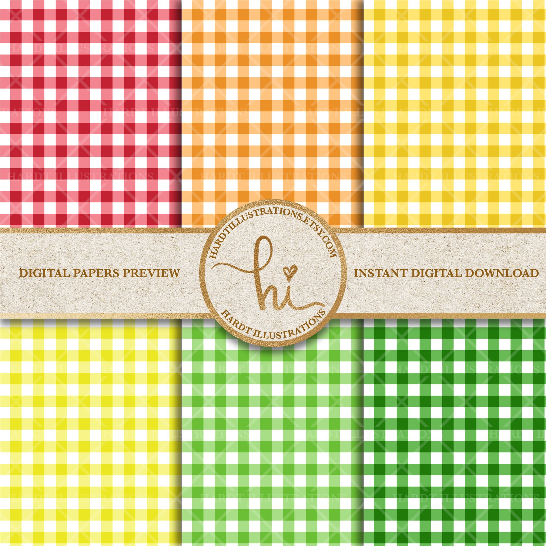 Gingham Digital Paper Rainbow Gingham Fabric Design Small | Etsy