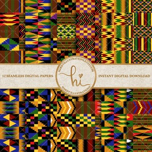 Kente Digital Paper, African Kente Cloth, Woven Fabric Print, Africa ...