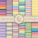 Rainbow Stripes Digital Paper Bright Candy Stripes Design - Etsy