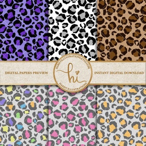 Leopard Print Digital Paper, Leopard Print Design, Retro Animal Print ...