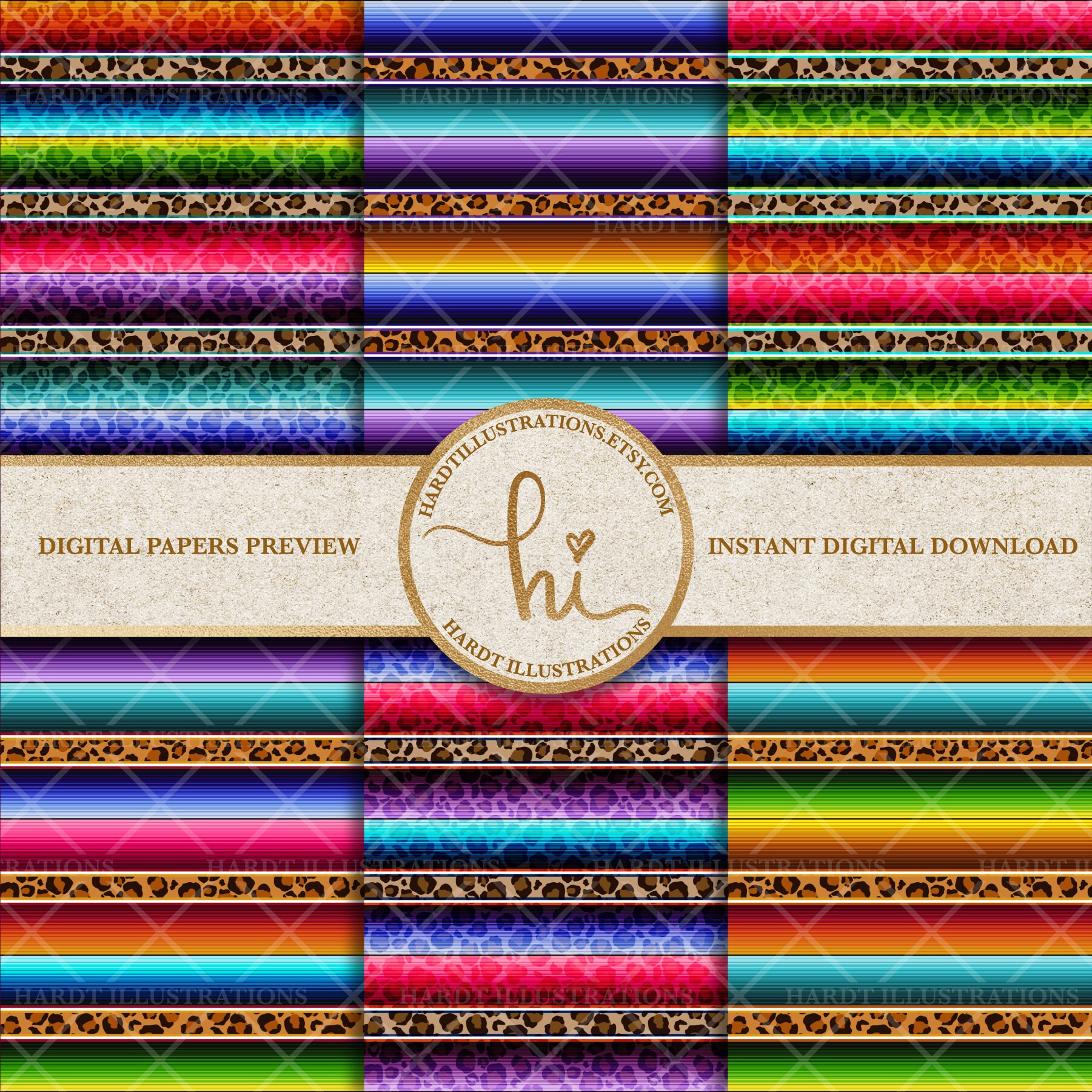 Leopard Serape Digital Paper Mexican Blanket Woven Fabric | Etsy