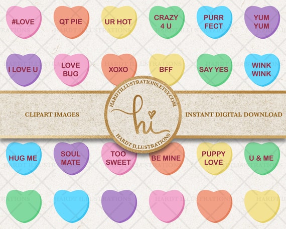 Conversation Hearts Box Clip Art