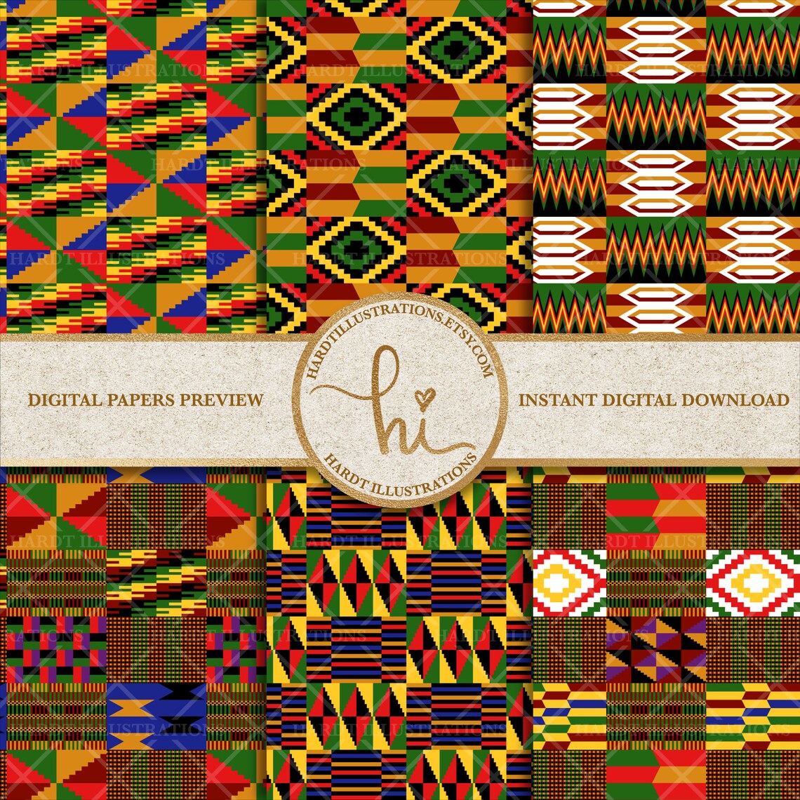 Kente Digital Paper African Kente Cloth Woven Fabric Print - Etsy