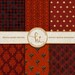 Red & Gold Foil Heraldic Digital Paper, Burgundy Medieval Background ...