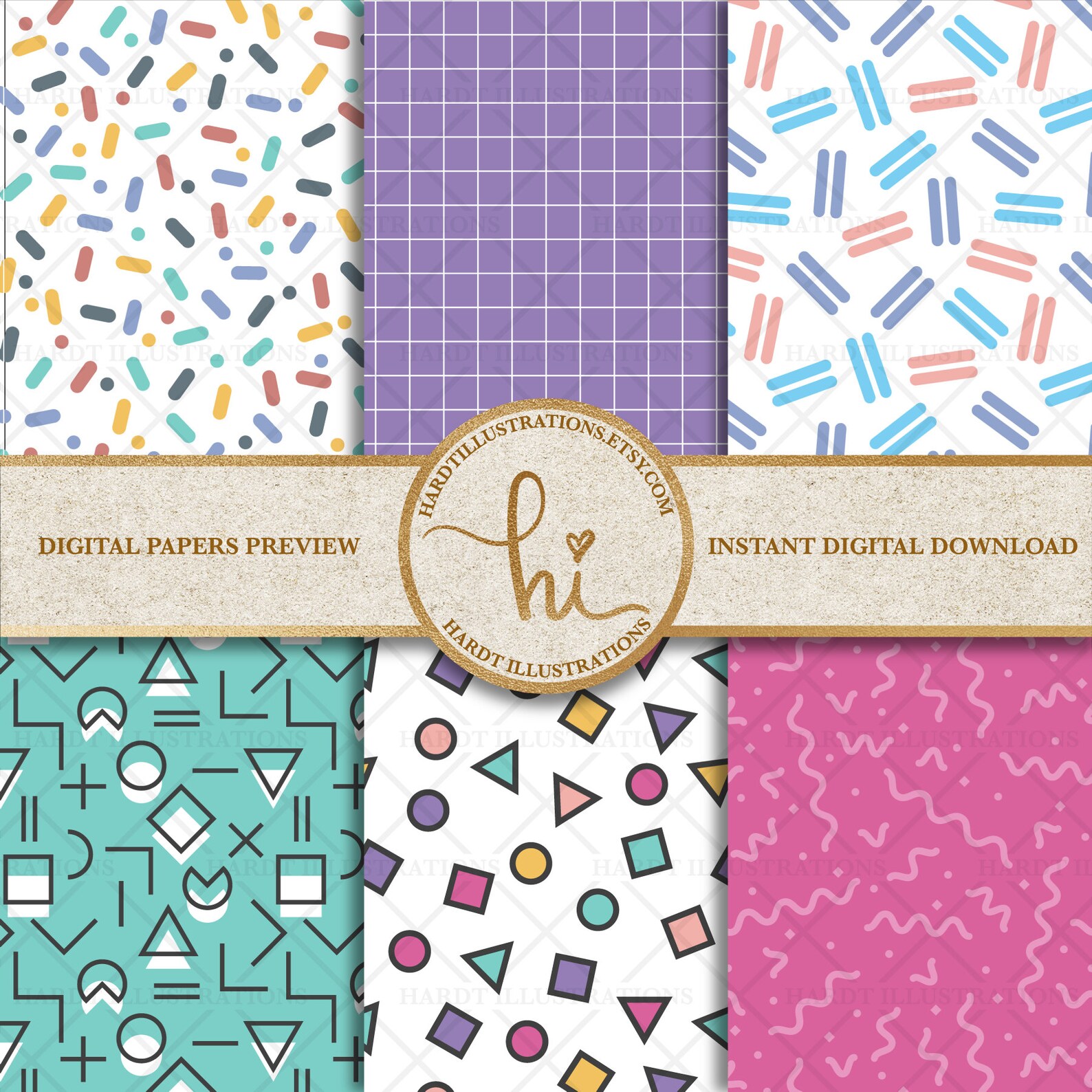 Retro Digital Paper Confetti Sprinkles Nerdy Geeky Paper - Etsy