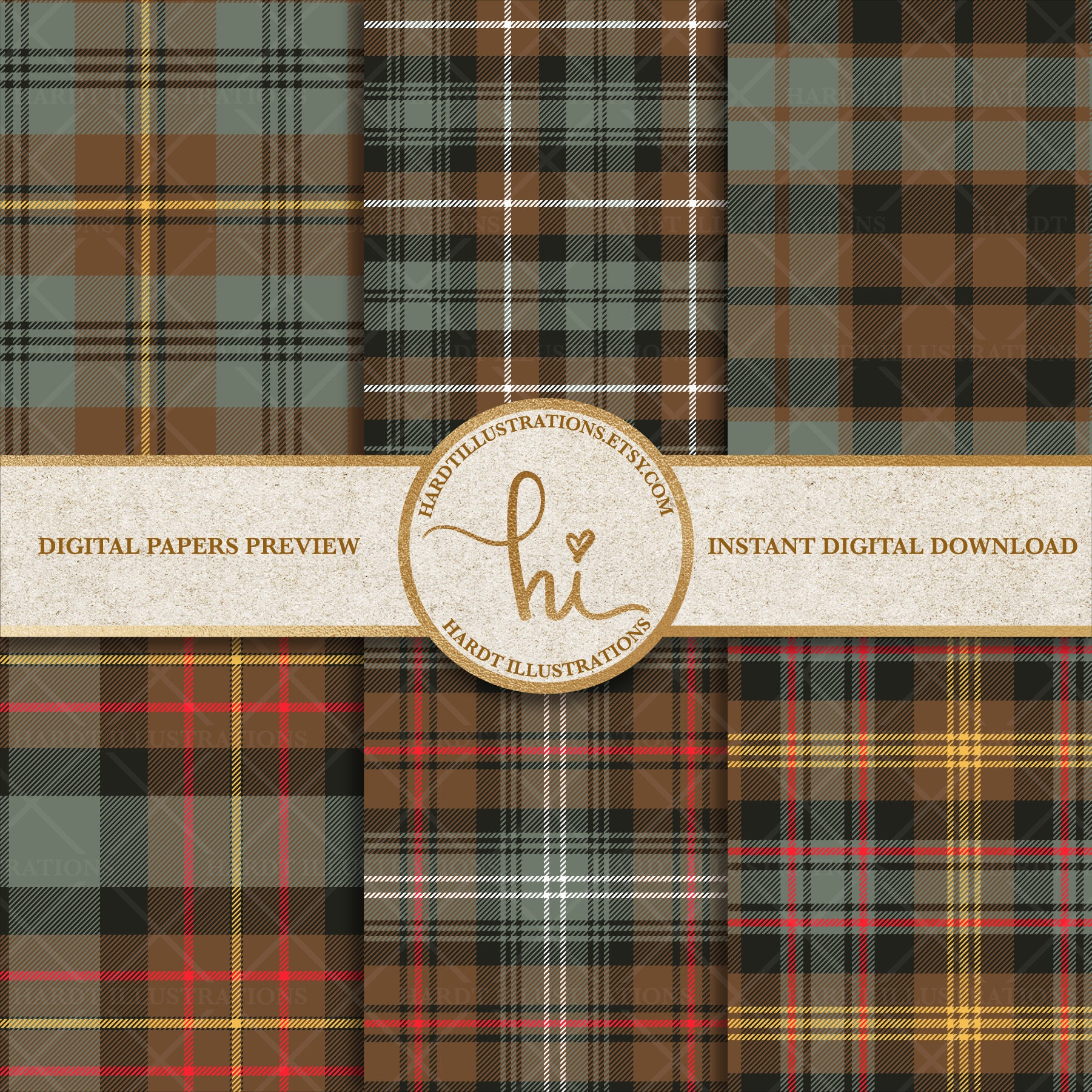 Weathered Tartan Digital Paper Plaid Check Pattern Scottish - Etsy