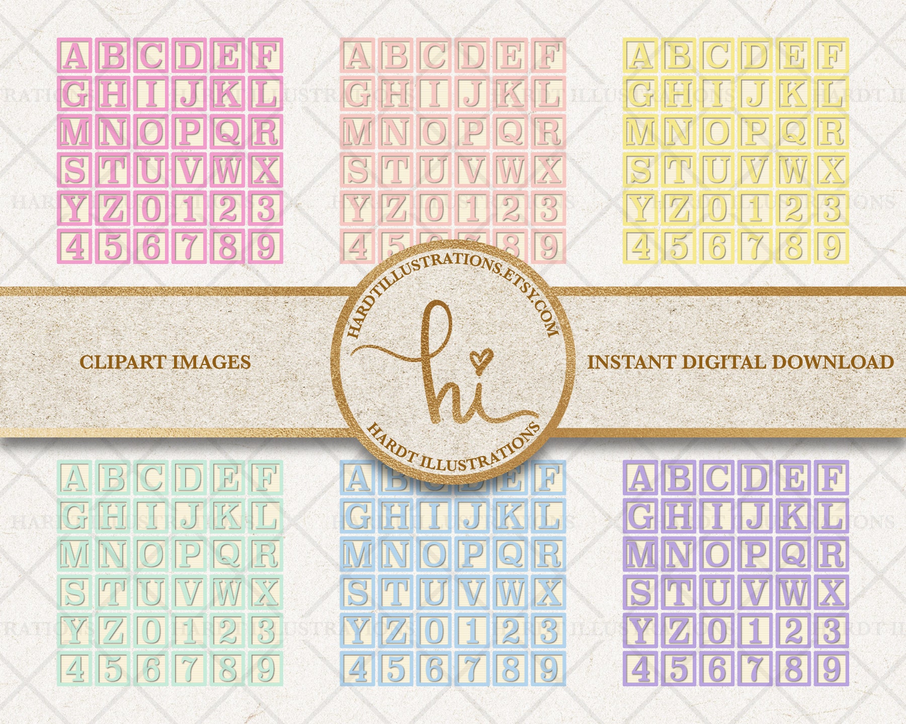 Pastel Rainbow Alphabet Blocks Clipart Alphabet Clip Art ABC - Etsy UK