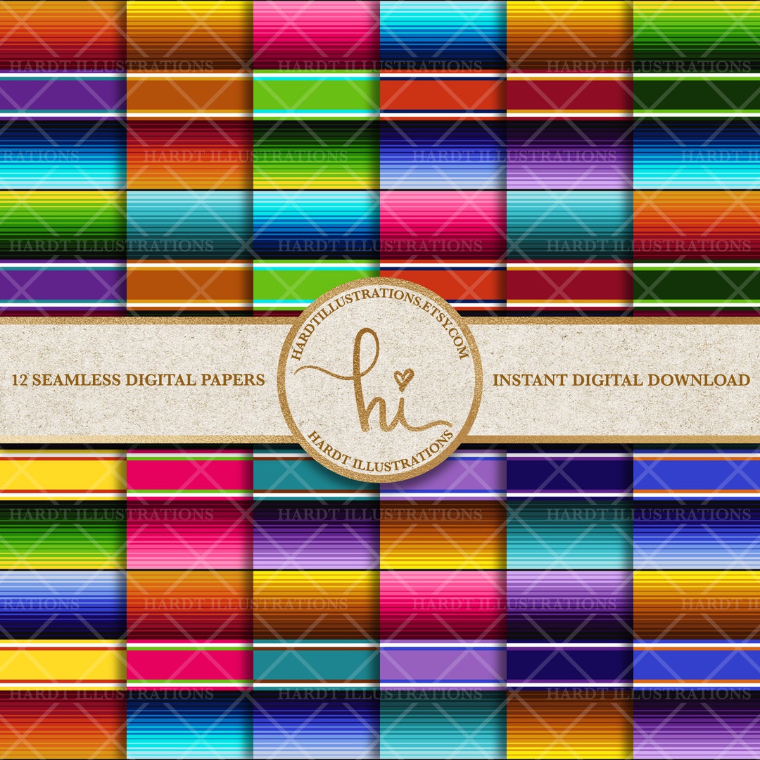 Serape Digital Paper, Mexican Blanket, Woven Fabric Print, Mexico ...