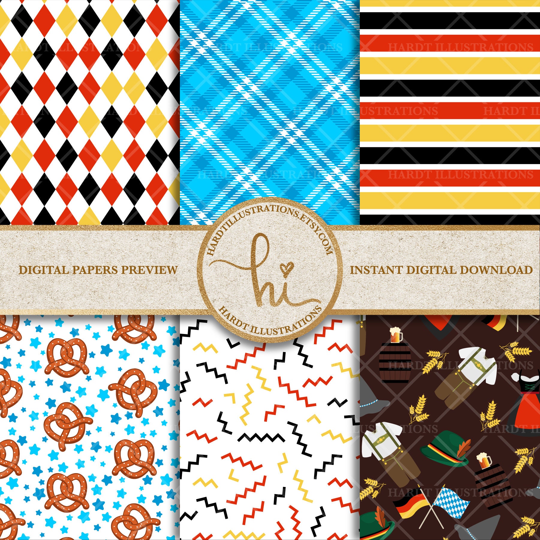 Oktoberfest Digital Paper Germany Digital Paper Beer - Etsy