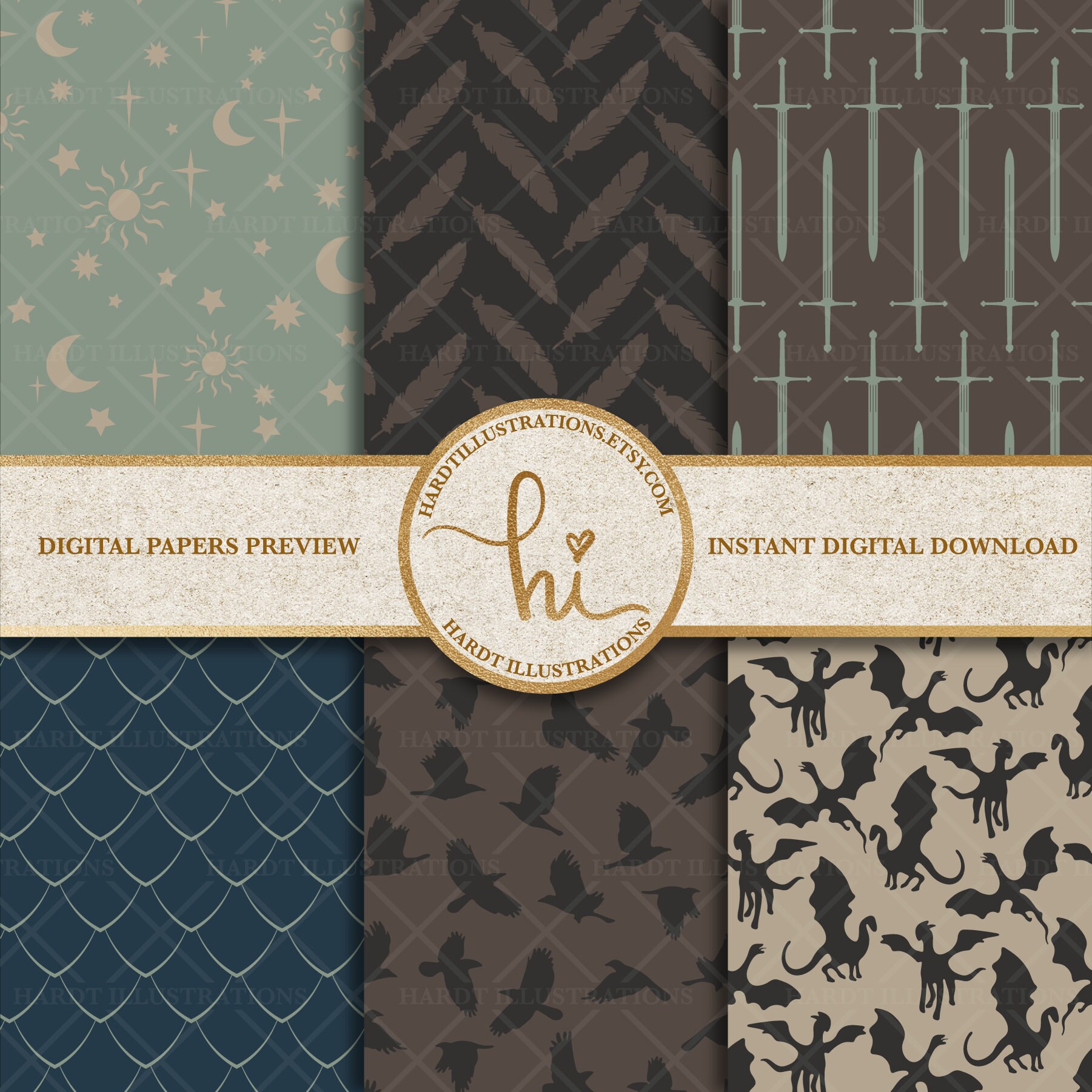 Battling for the Throne Digital Paper Medieval Digital Paper | Etsy