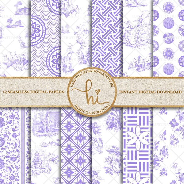 Chinoiserie Digital Paper - Etsy
