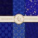 Blue & Gold Foil Heraldic Digital Paper, Navy Medieval Background ...