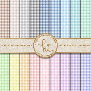 Pastel Gingham Digital Paper, Rainbow Gingham Fabric Design, Small ...