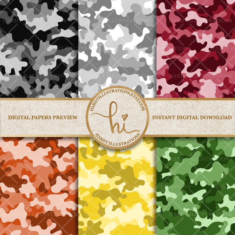 Camouflage Digital Paper Camo Digital Paper Bright Rainbow - Etsy