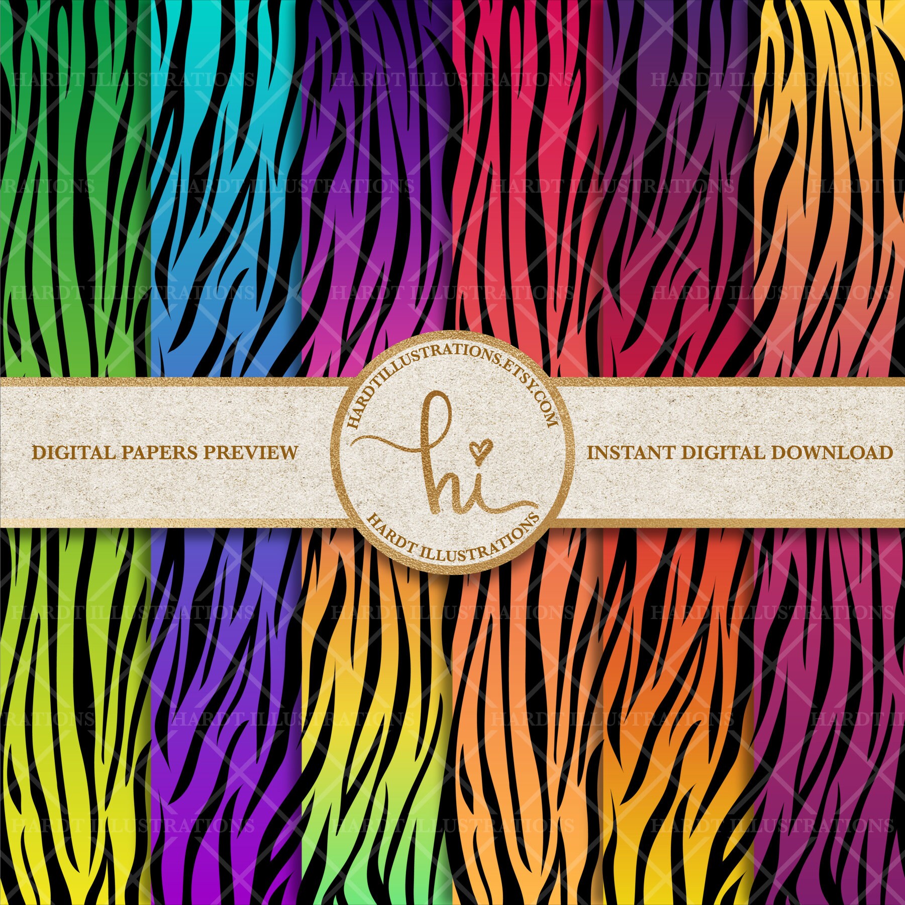 Tiger Stripes Digital Paper Funky Animal Print Digital Paper - Etsy