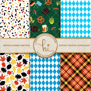 Oktoberfest Digital Paper, Germany Digital Paper, Beer Festival Papers ...