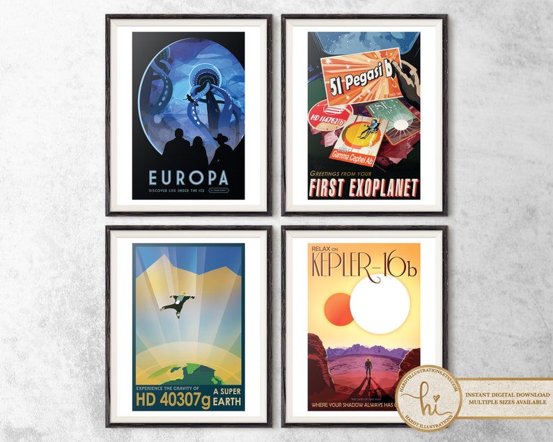 Space Travel Posters by NASA JPL Complete Set of 16 Space | Etsy