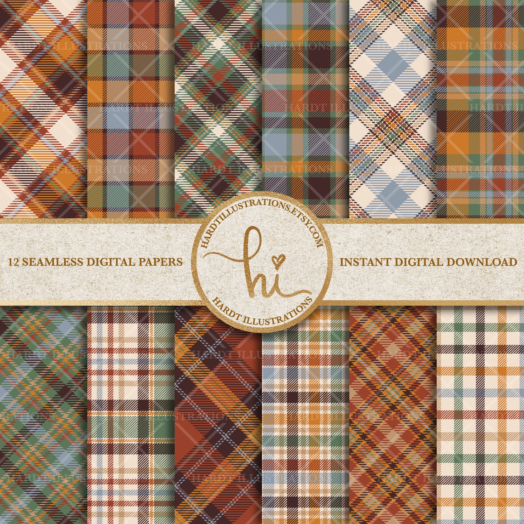 Sweater Weather Plaid Digital Paper Autumn Checkered Design - Etsy