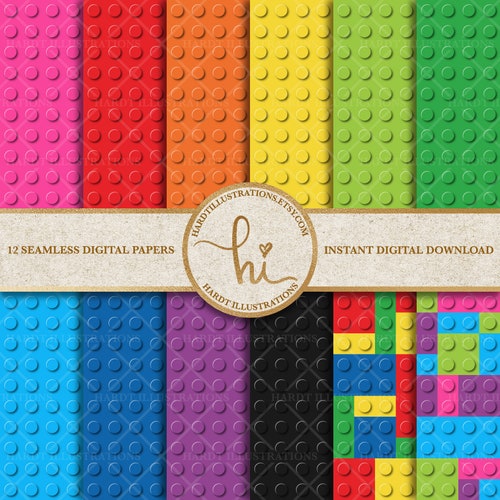 Building Blocks Scrapbook Printable Paper Digital Paper - Etsy