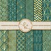 Teal & Gold Foil Art Deco Digital Paper, Geometric Design, Vintage ...