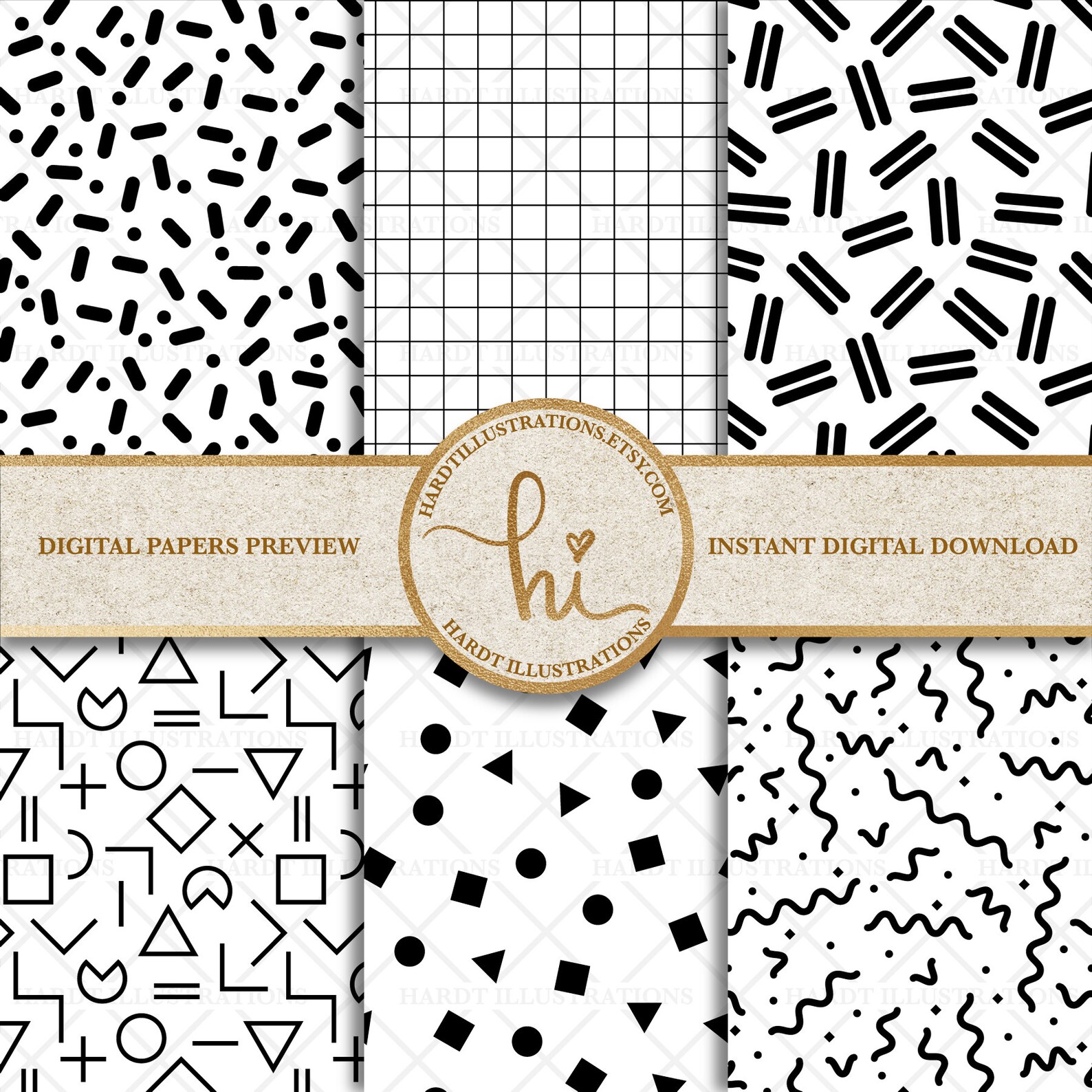Retro Digital Paper Monochrome Confetti Nerdy Geeky Paper | Etsy
