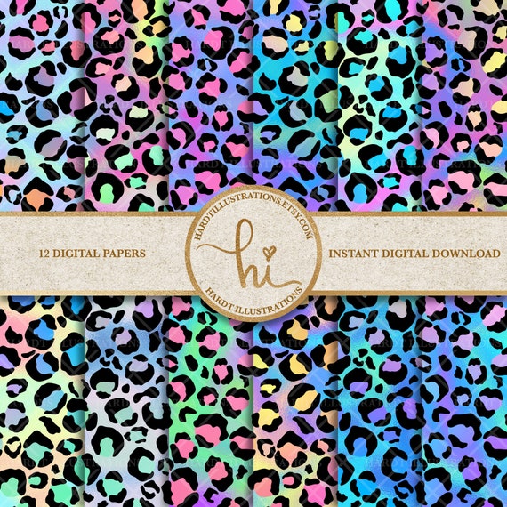 Neon Rainbow Cheetah Print