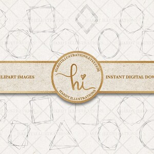 Silver Geometric Frame Clipart, Polygonal Frames Clipart, DIY Wedding ...