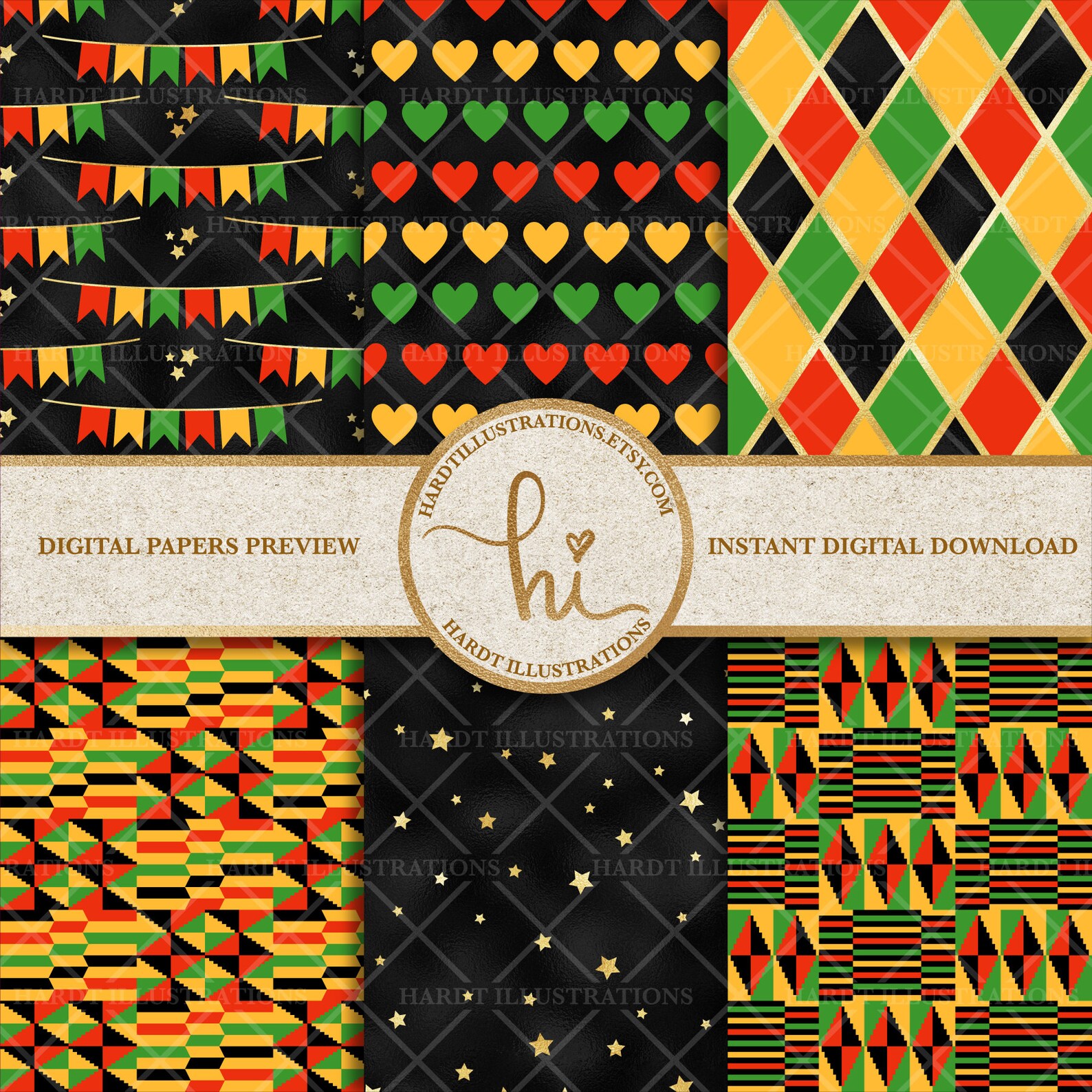 Kwanzaa Digital Paper Africa Digital Paper African Kente - Etsy