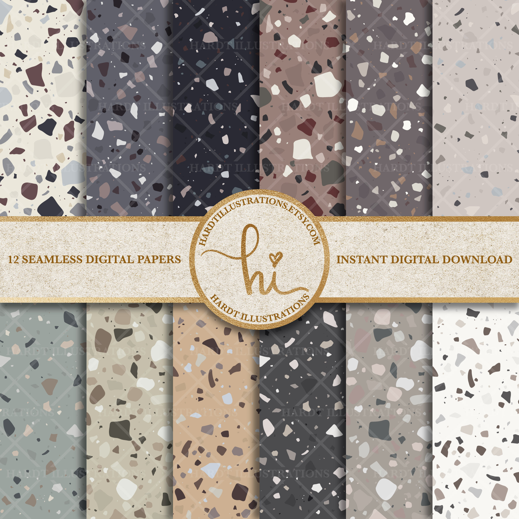 Earthy Terrazzo Digital Paper Terrazzo Textures Terrazzo - Etsy