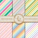 Pastel Stripe Digital Paper, Rainbow Candy Stripes Design, Diagonal ...