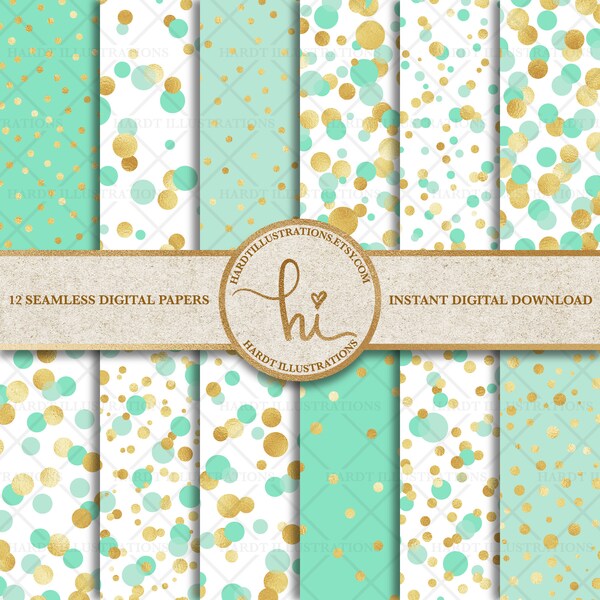 Mint Gold Wallpaper - Etsy