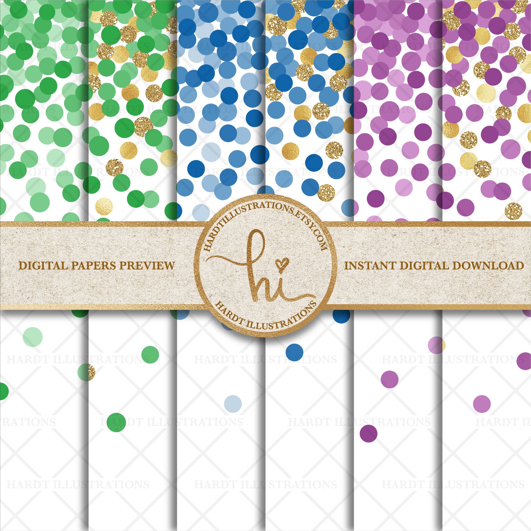 Rainbow Confetti Digital Paper Falling Confetti Background - Etsy