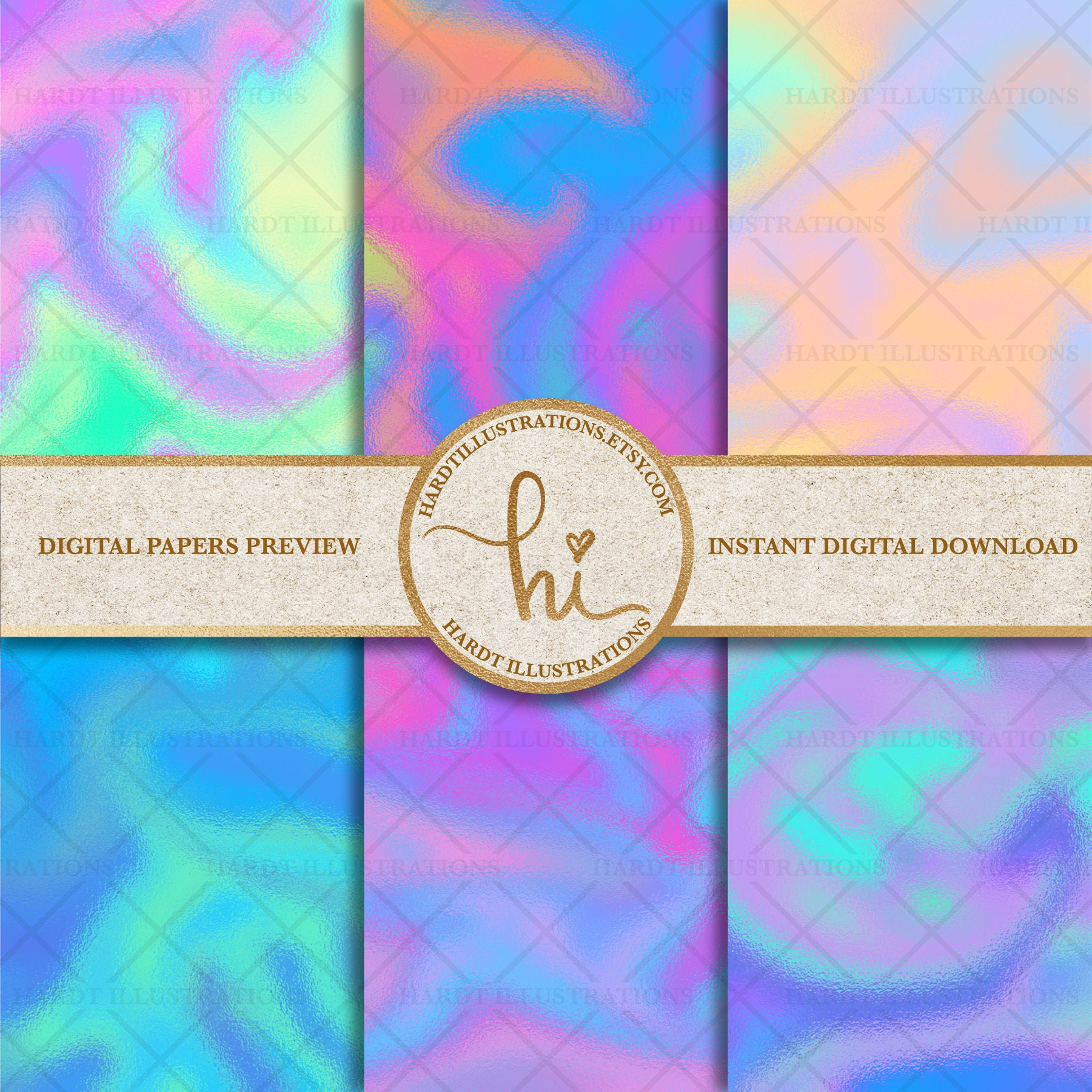 Holographic Foil Digital Paper Iridescent Foil Texture - Etsy
