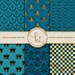 Teal & Gold Foil Heraldic Digital Paper, Turquoise Medieval Background ...