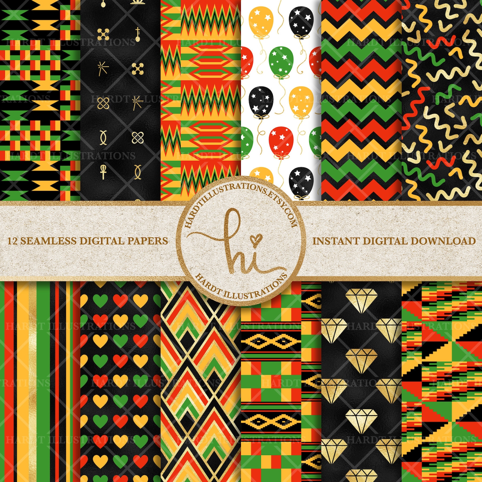 Kwanzaa Digital Paper Africa Digital Paper African Kente - Etsy