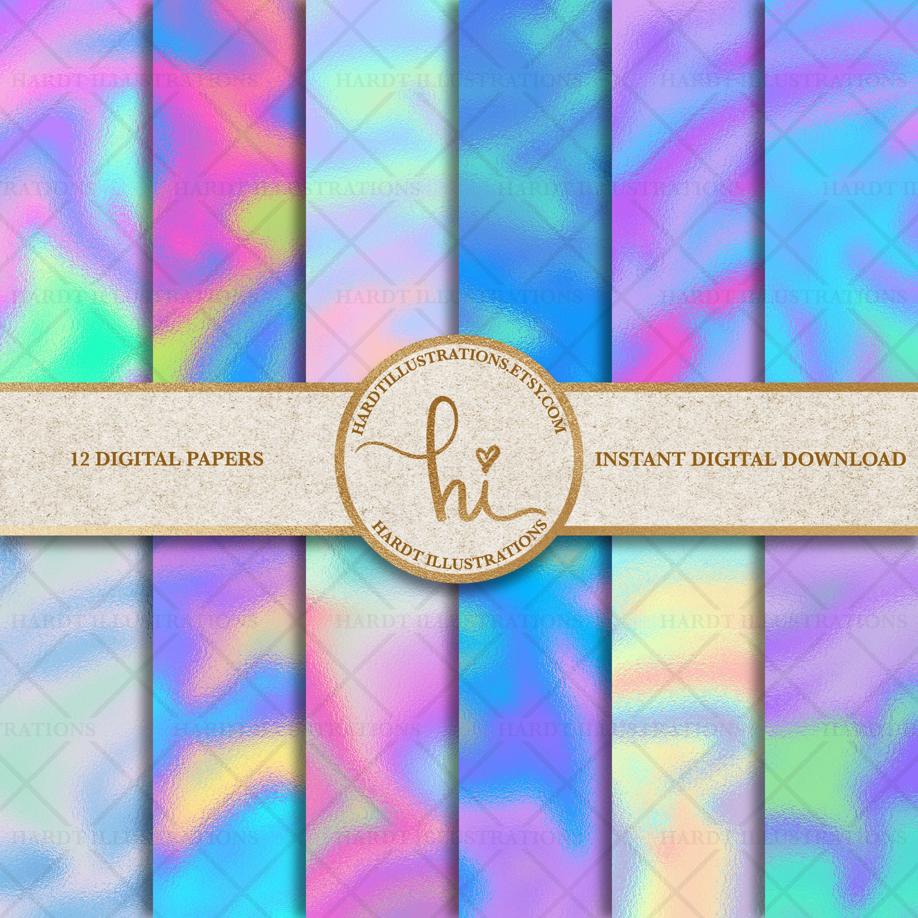 Holographic Foil Digital Paper Iridescent Foil Texture - Etsy