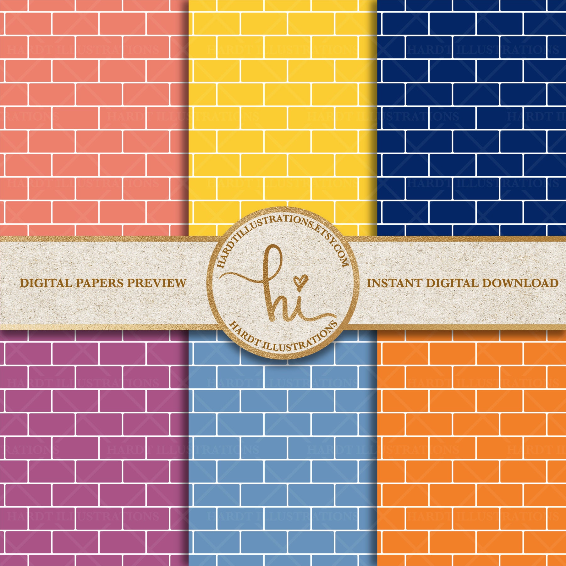 Colorful Subway Tile Digital Paper Floor Tile Textures | Etsy