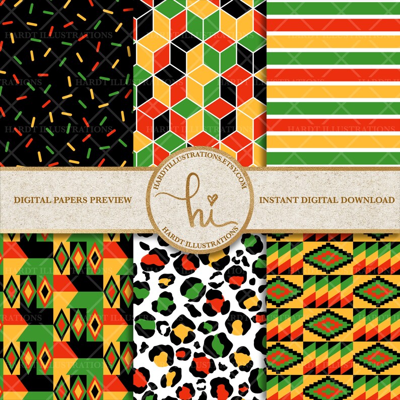 Kwanzaa Digital Paper Printable African Kente Cloth Kwanzaa - Etsy
