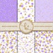 Purple & Gold Confetti Digital Paper, Confetti Background, Baby Shower ...