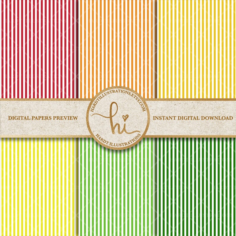 Stripes Digital Paper Rainbow Candy Stripe Paper Preppy - Etsy