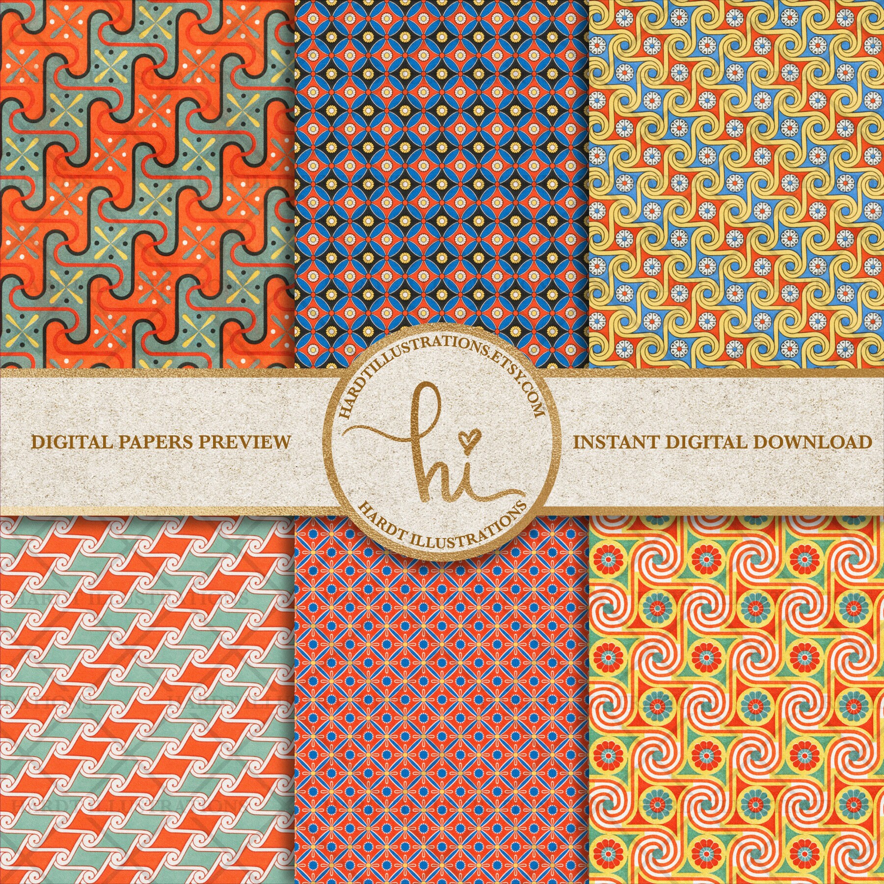 Ancient Egypt Digital Paper Set 3 Antique Egyptian Designs | Etsy