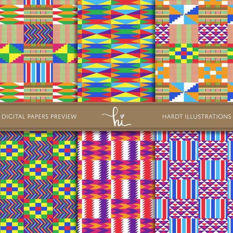 Colorful Kente Digital Paper African Kente Cloth Woven | Etsy