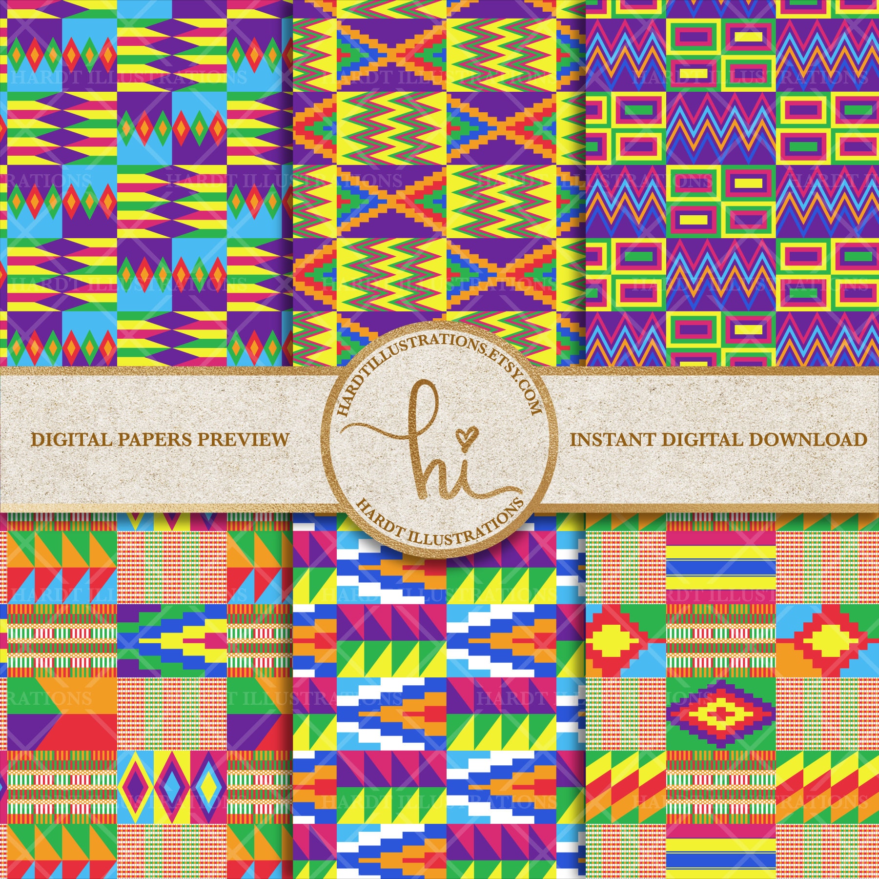 Colorful Kente Digital Paper African Kente Cloth Woven | Etsy España