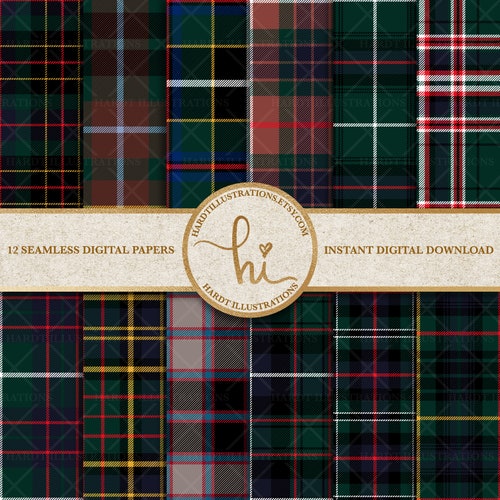 Weathered Tartan Digital Paper Plaid Check Pattern Scottish - Etsy