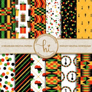 Kwanzaa Digital Paper, Printable African Kente Cloth, Kwanzaa ...