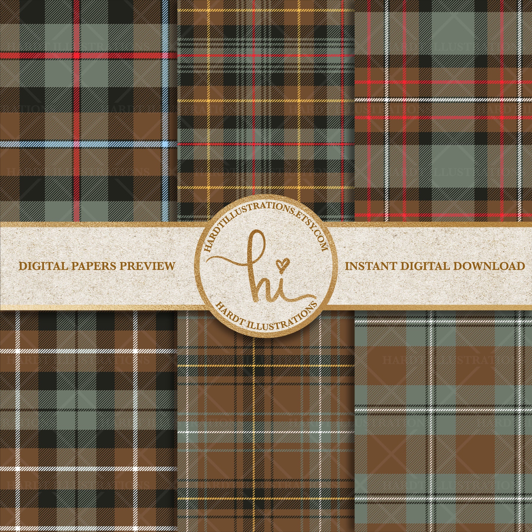Weathered Tartan Digital Paper Plaid Check Pattern Scottish - Etsy