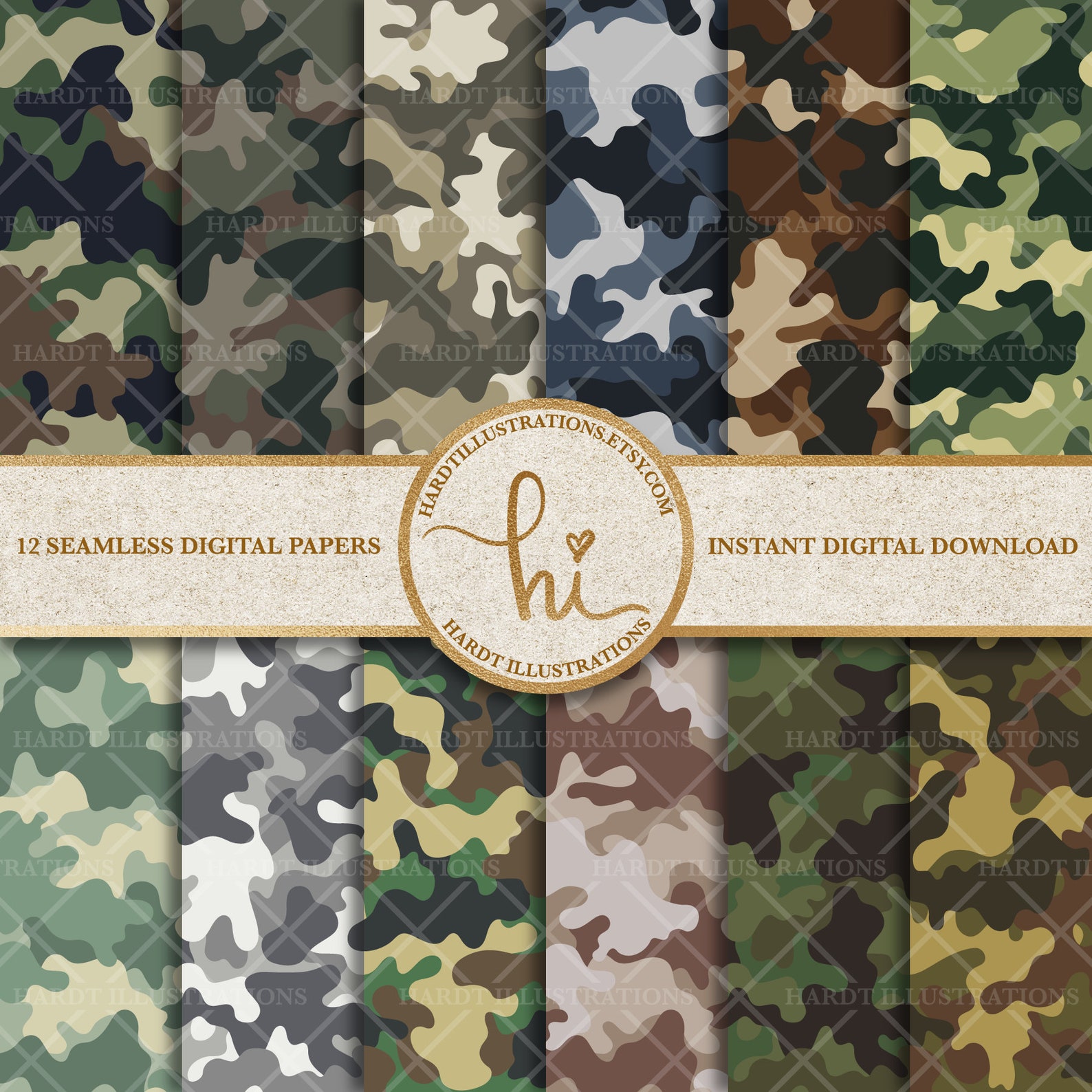 Camouflage Digital Paper Camo Digital Paper Army Pattern - Etsy