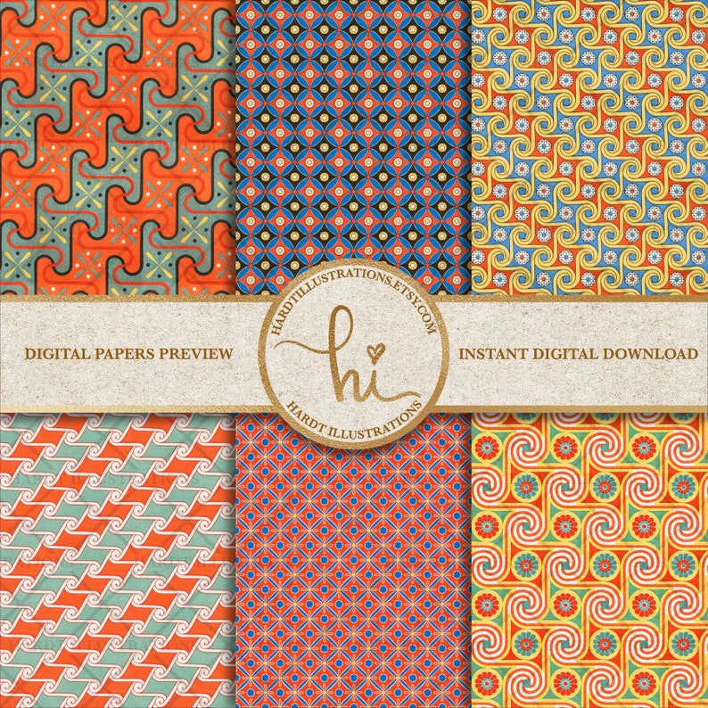 Ancient Egypt Digital Paper Set 3 Antique Egyptian Designs | Etsy