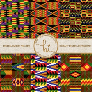 Kente Digital Paper, African Kente Cloth, Woven Fabric Print, Africa ...