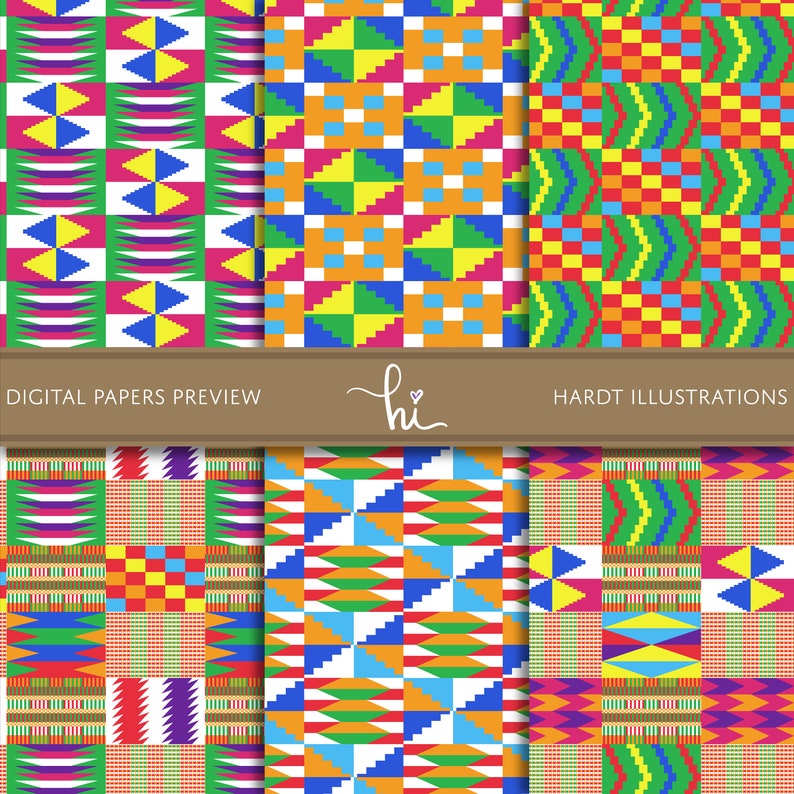 Colorful Kente Digital Paper African Kente Cloth Woven | Etsy